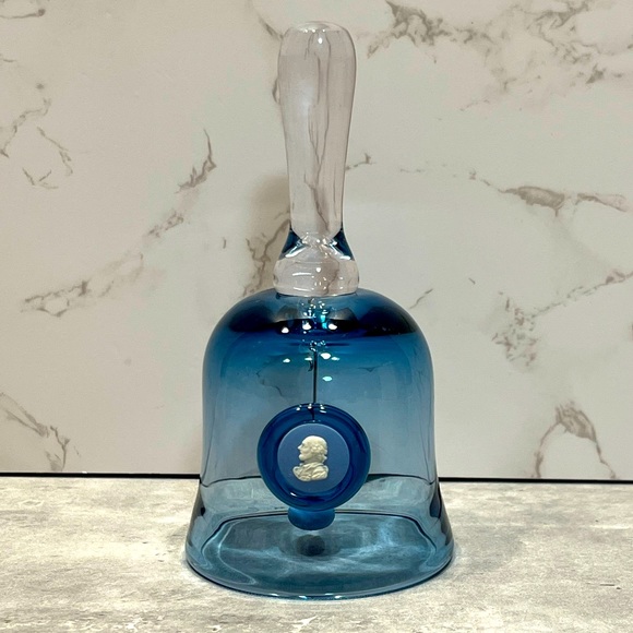 Wedgwood | Accents | Vintage Wedgwood England Blue Glass Bell With ...